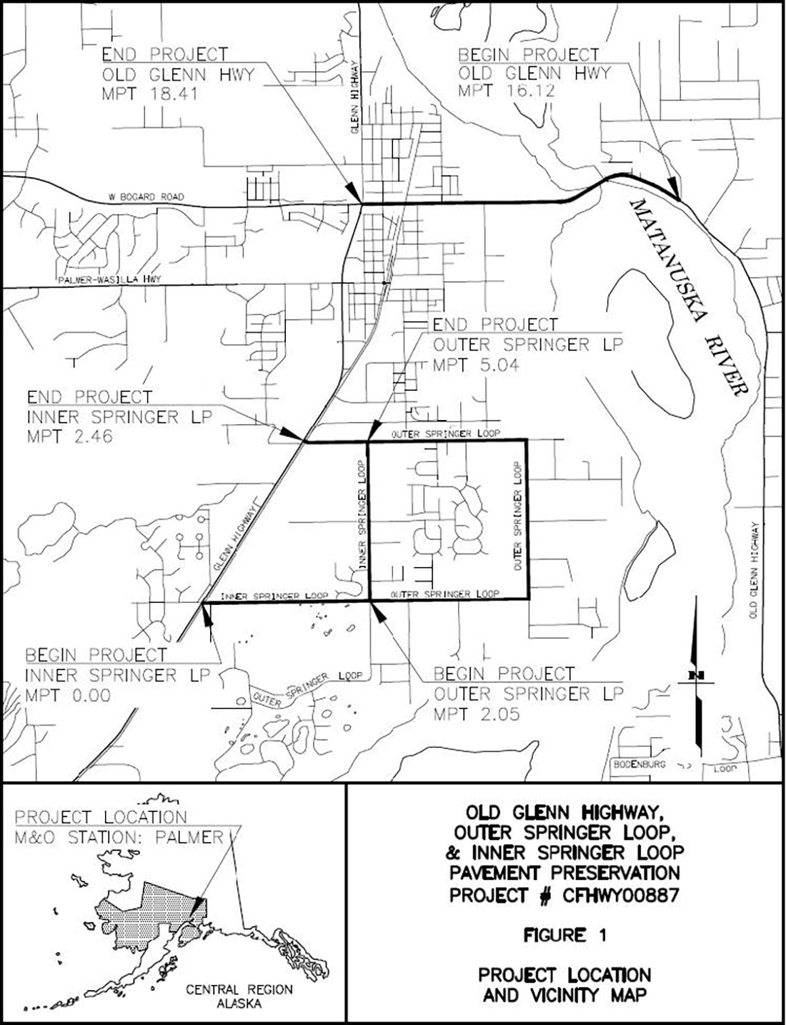 (1R) Old Glenn Highway, Outer Springer Loop, and Inner Springer Loop ...