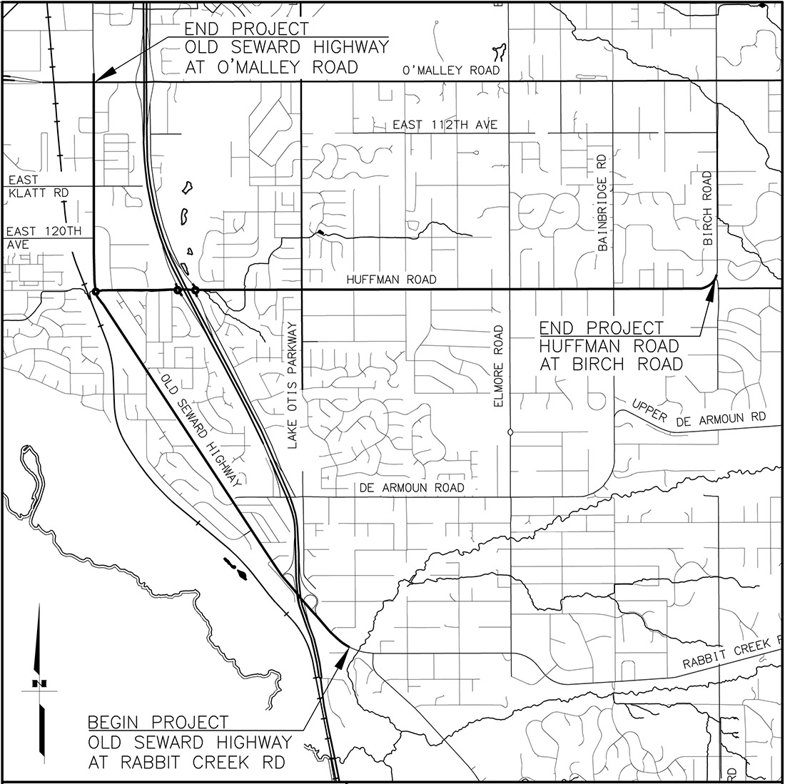 (1R) Old Seward Highway and Huffman Road Pavement Preservation
